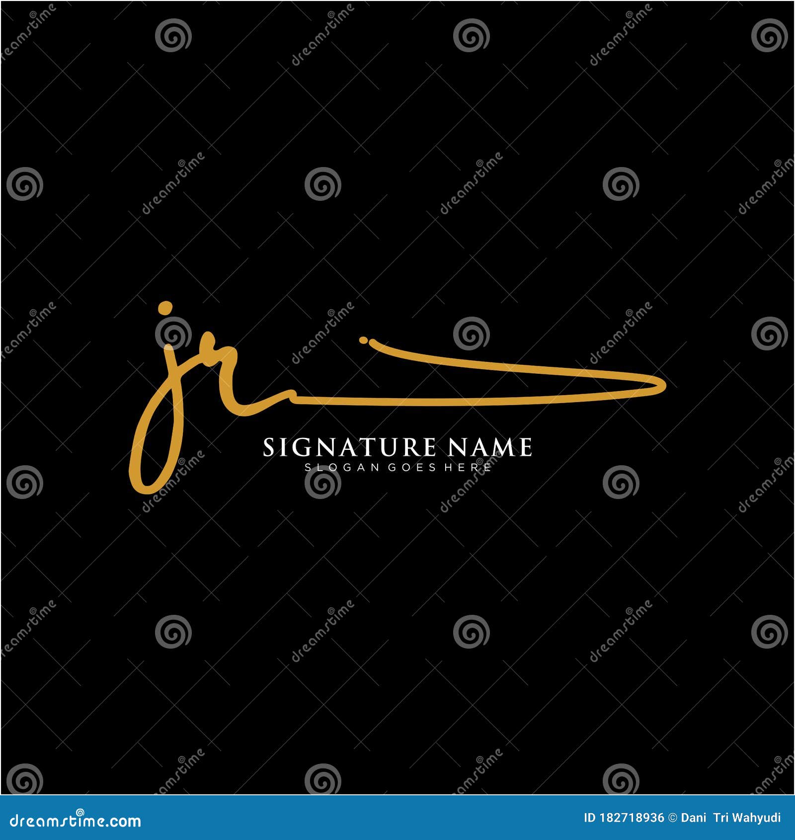 Letter JR Signature Logo Template Vector Stock Vector - Illustration of ...