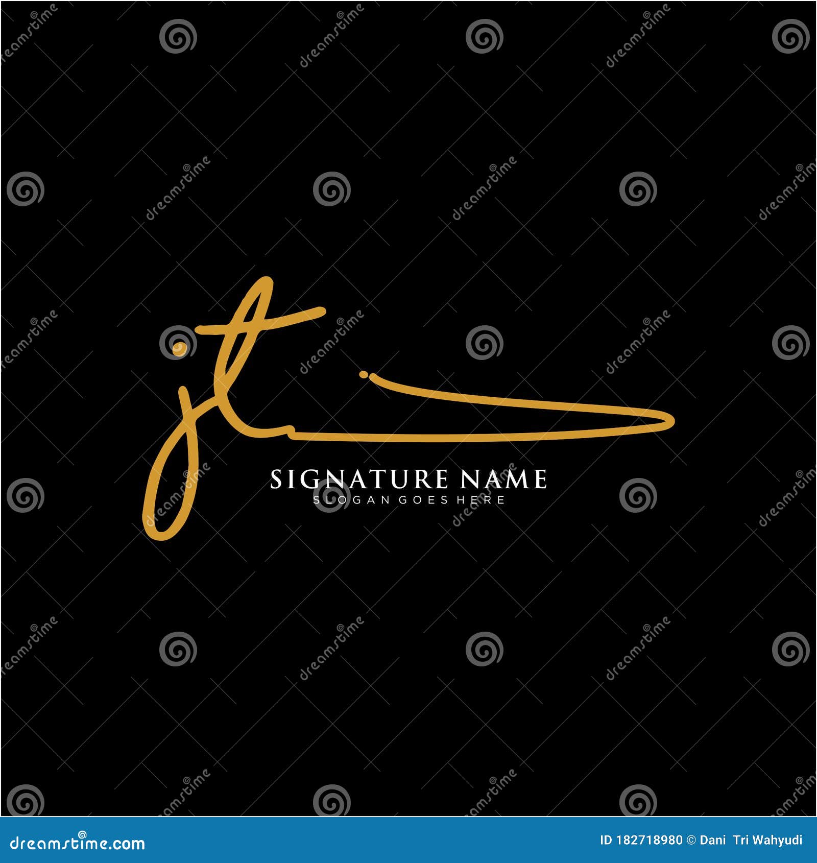 Letter JT Signature Logo Template Vector Stock Vector - Illustration of ...