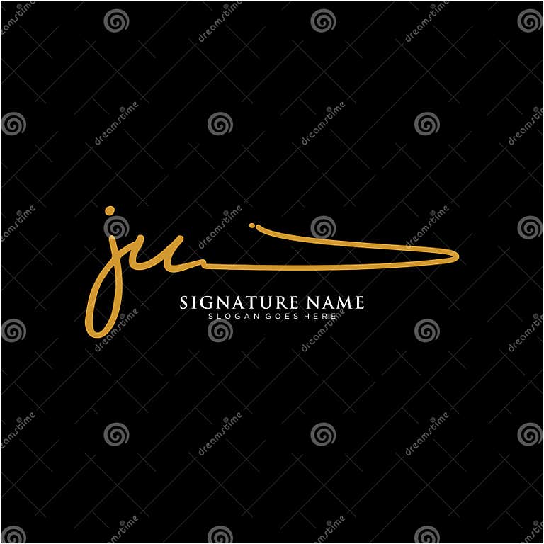 Letter JU Signature Logo Template Vector Stock Vector - Illustration of ...