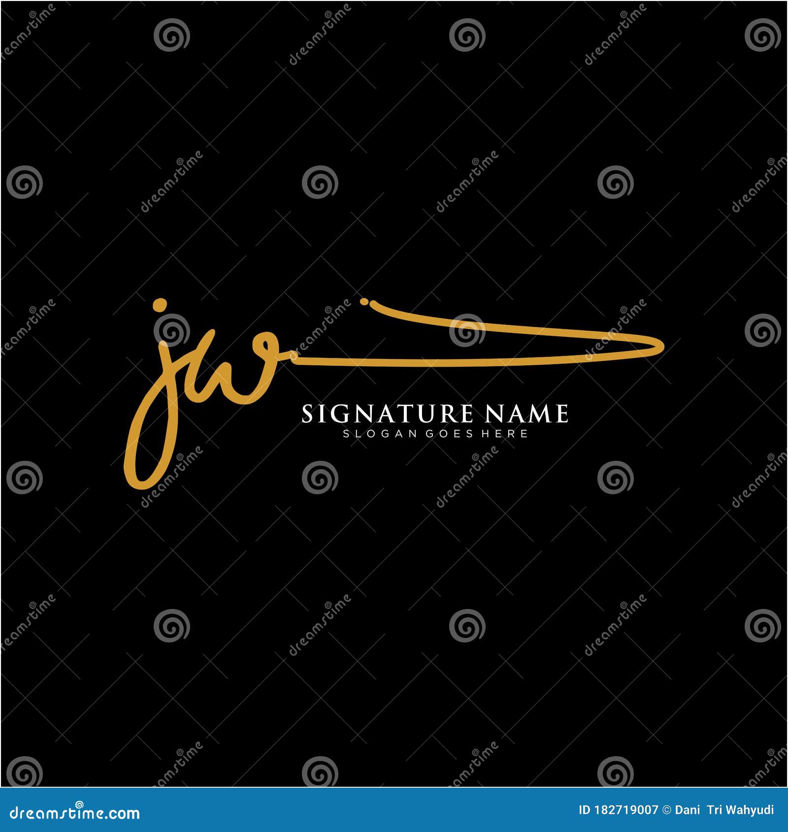 Letter JW Signature Logo Template Vector Stock Vector - Illustration of ...