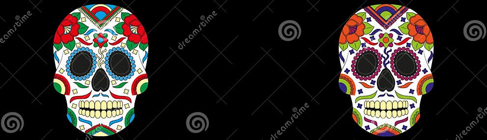 Mexican Skull, Locally Known As Calaca, on a Black Background. Stock ...