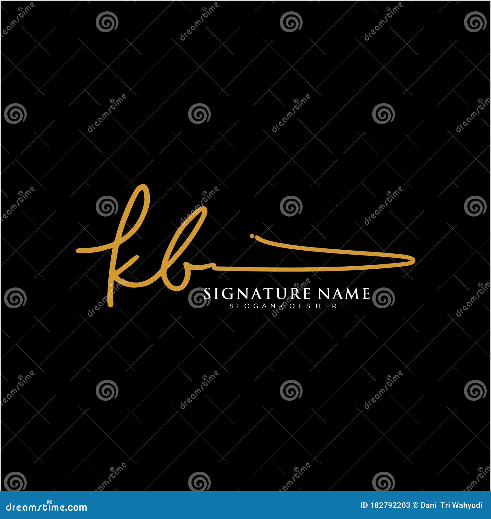 Letter KB Signature Logo Template Vector Stock Illustration ...