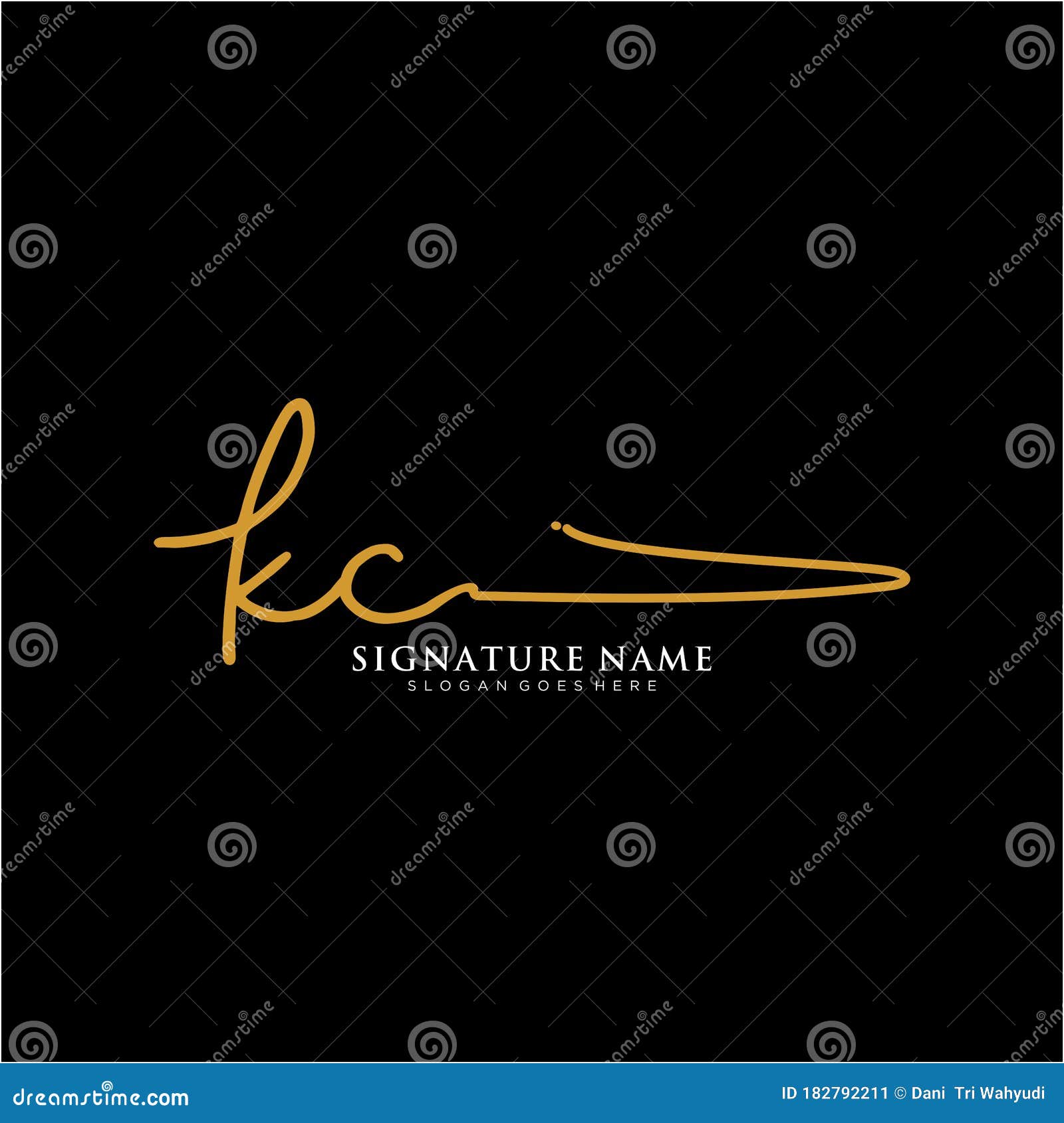 Letter KC Signature Logo Template Vector Stock Illustration ...