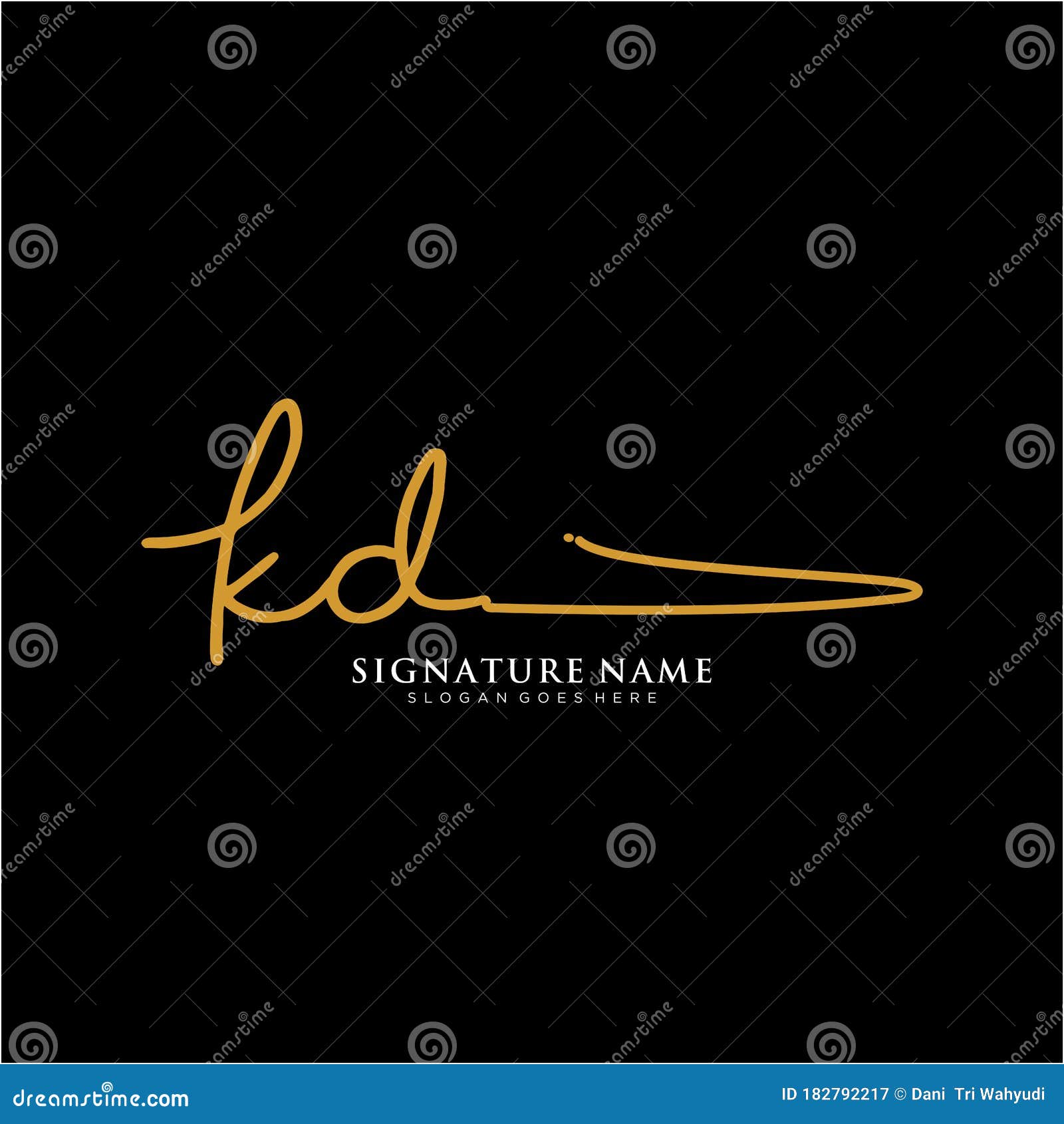 Letter KD Signature Logo Template Vector Stock Illustration ...