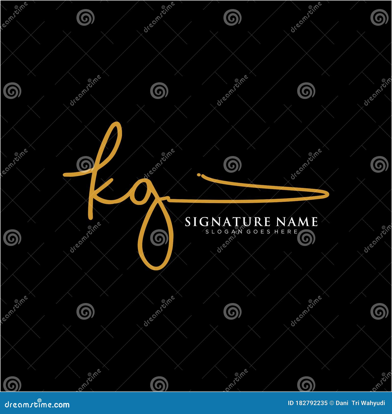 Letter KG Signature Logo Template Vector Stock Illustration ...