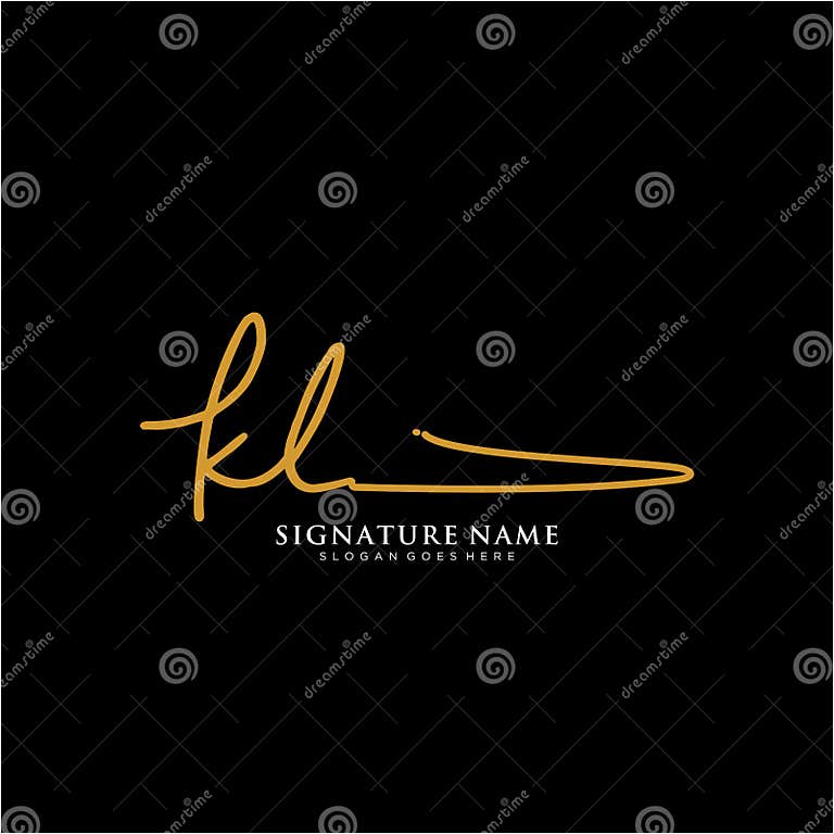 Letter KL Signature Logo Template Vector Stock Illustration ...