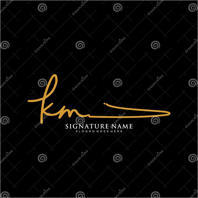 Letter KM Signature Logo Template Vector Stock Illustration ...