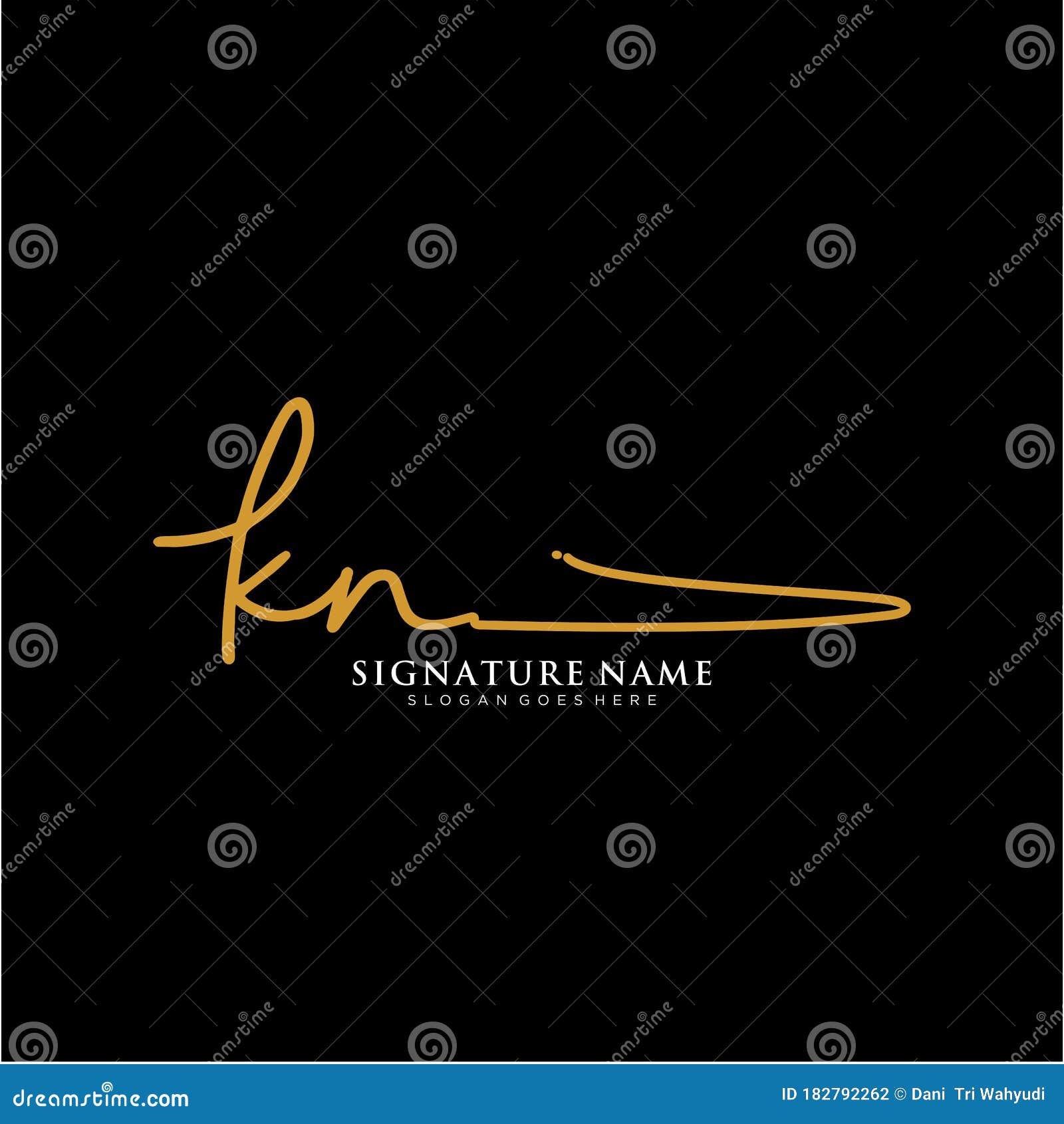 Letter KN Signature Logo Template Vector Stock Illustration ...