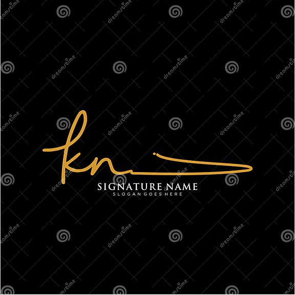 Letter KN Signature Logo Template Vector Stock Illustration ...