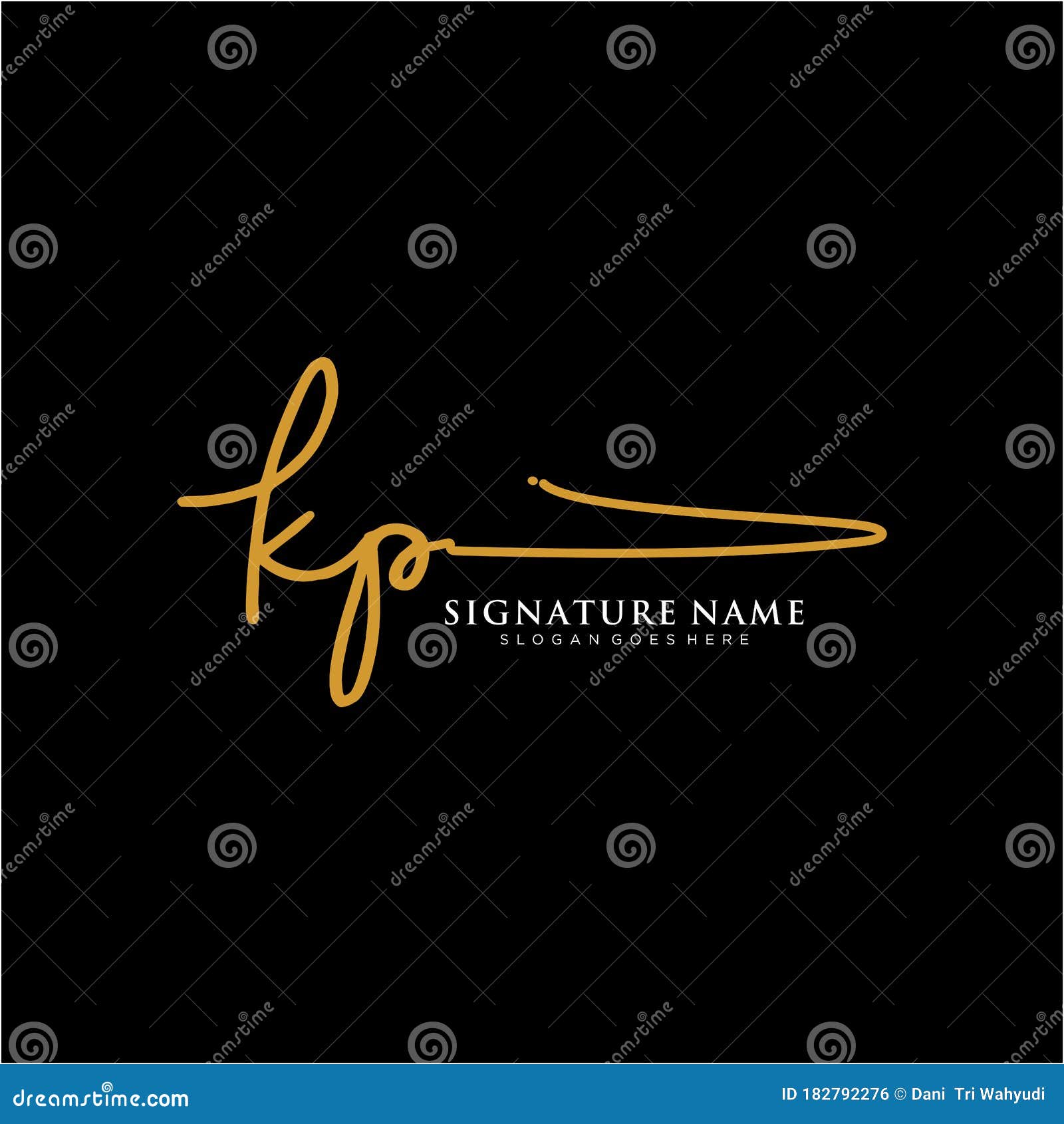 Letter KP Signature Logo Template Vector Stock Illustration ...
