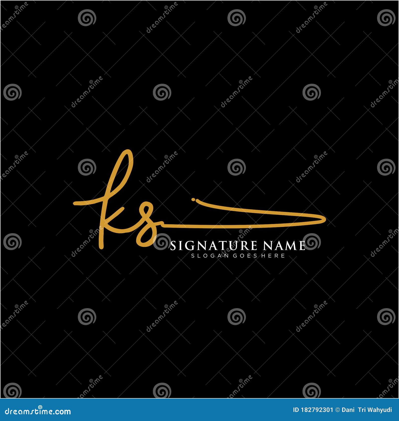 Letter KS Signature Logo Template Vector Stock Illustration ...