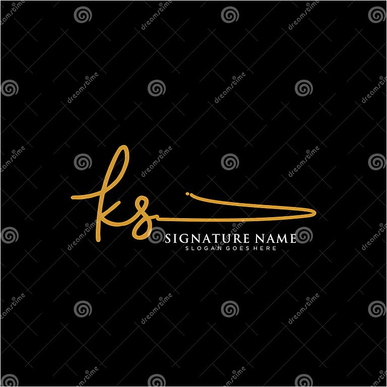 Letter KS Signature Logo Template Vector Stock Illustration ...