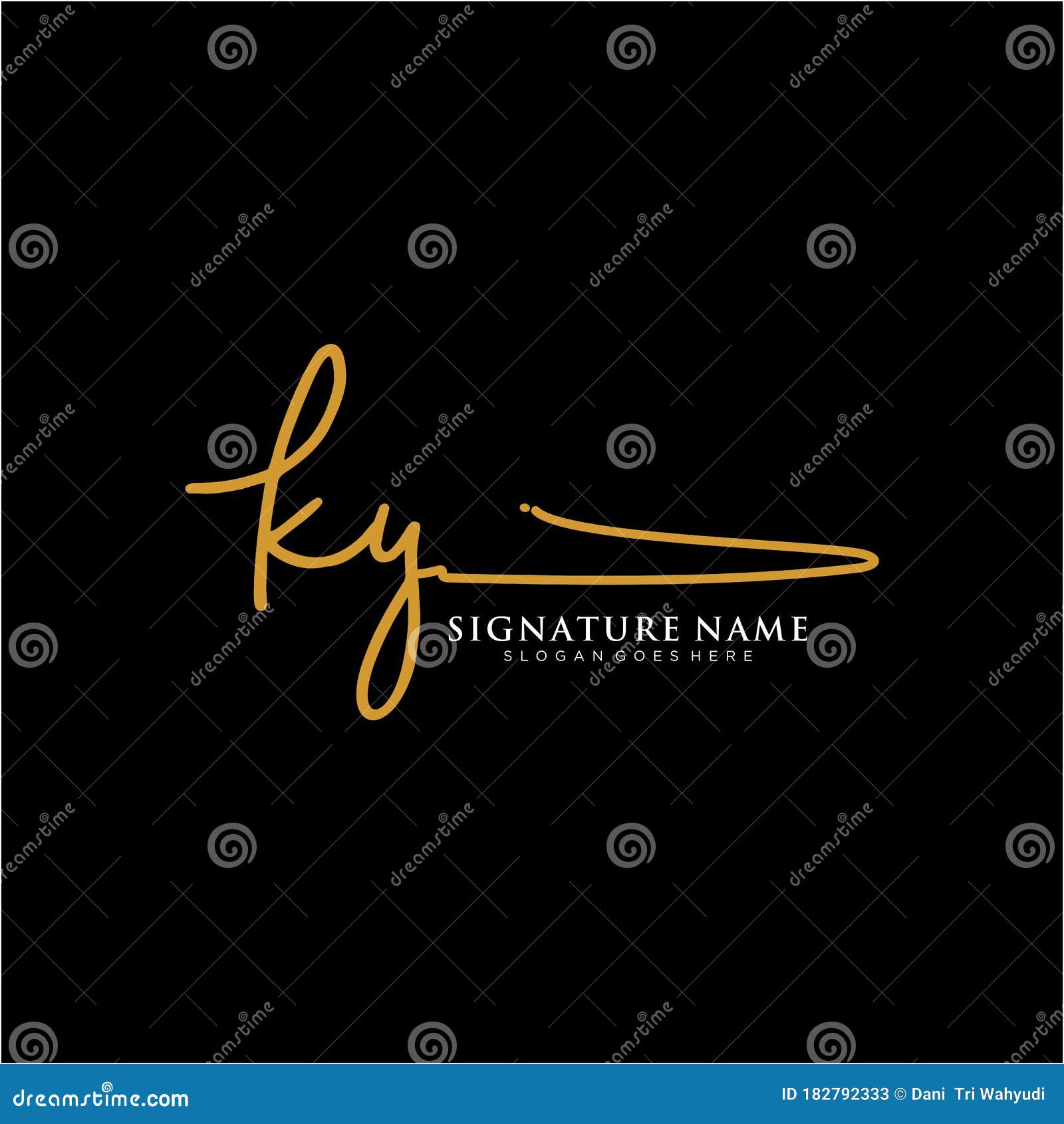 Letter KY Signature Logo Template Vector Stock Illustration ...