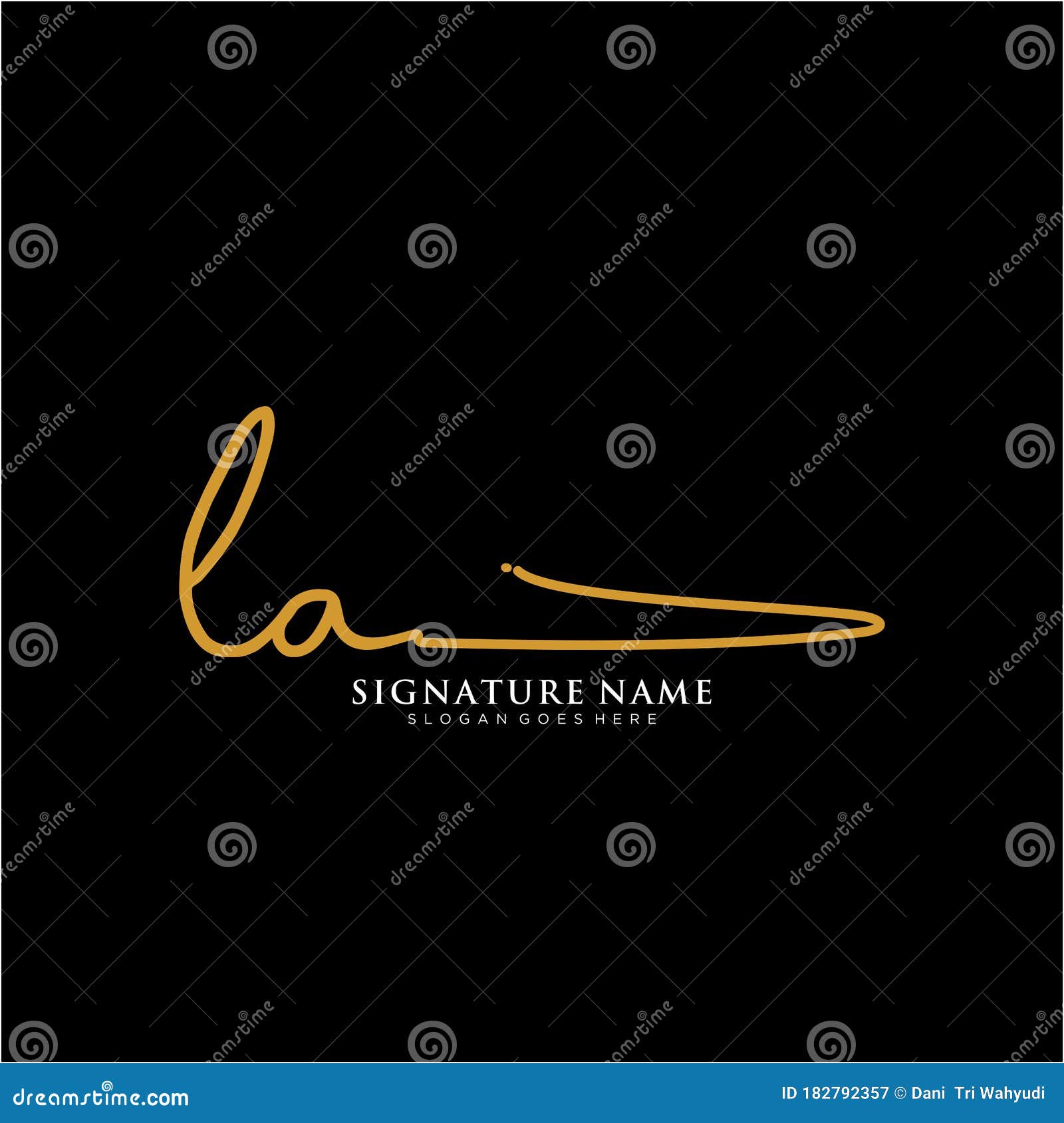 Letter LA Signature Logo Template Vector Stock Vector - Illustration of ...