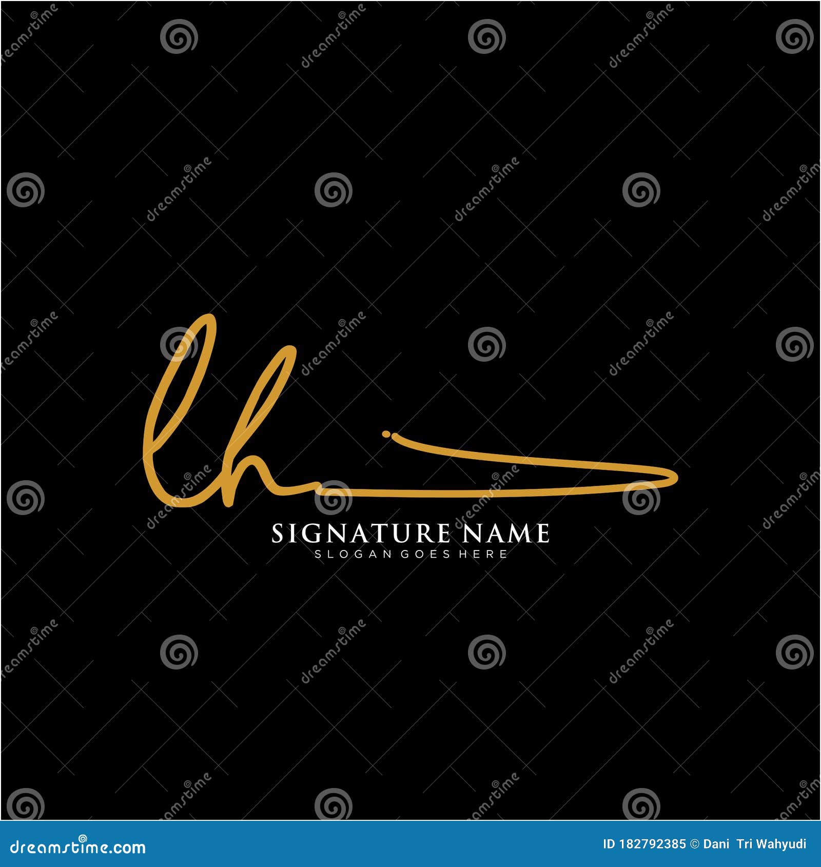 Letter LH Signature Logo Template Vector Stock Vector - Illustration of ...