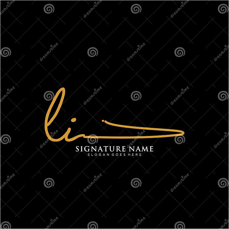 Letter LI Signature Logo Template Vector Stock Vector - Illustration of ...