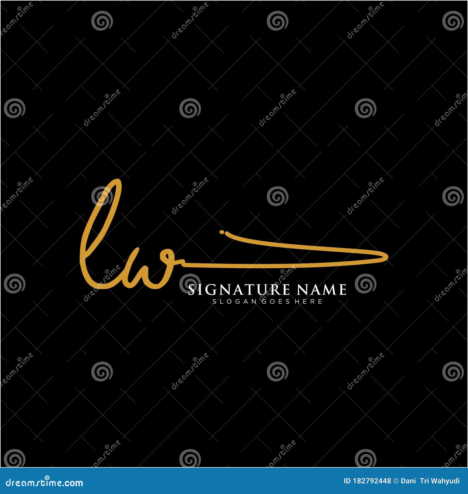 Letter LW Signature Logo Template Vector Stock Vector - Illustration of ...
