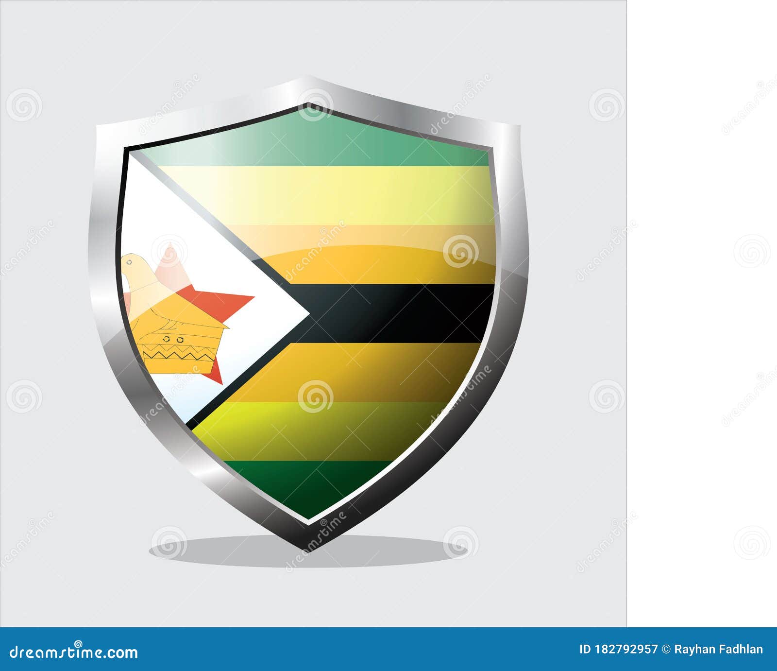 Shield Icon Vector Illustration of the Flag of the Country of Zimbabwe ...
