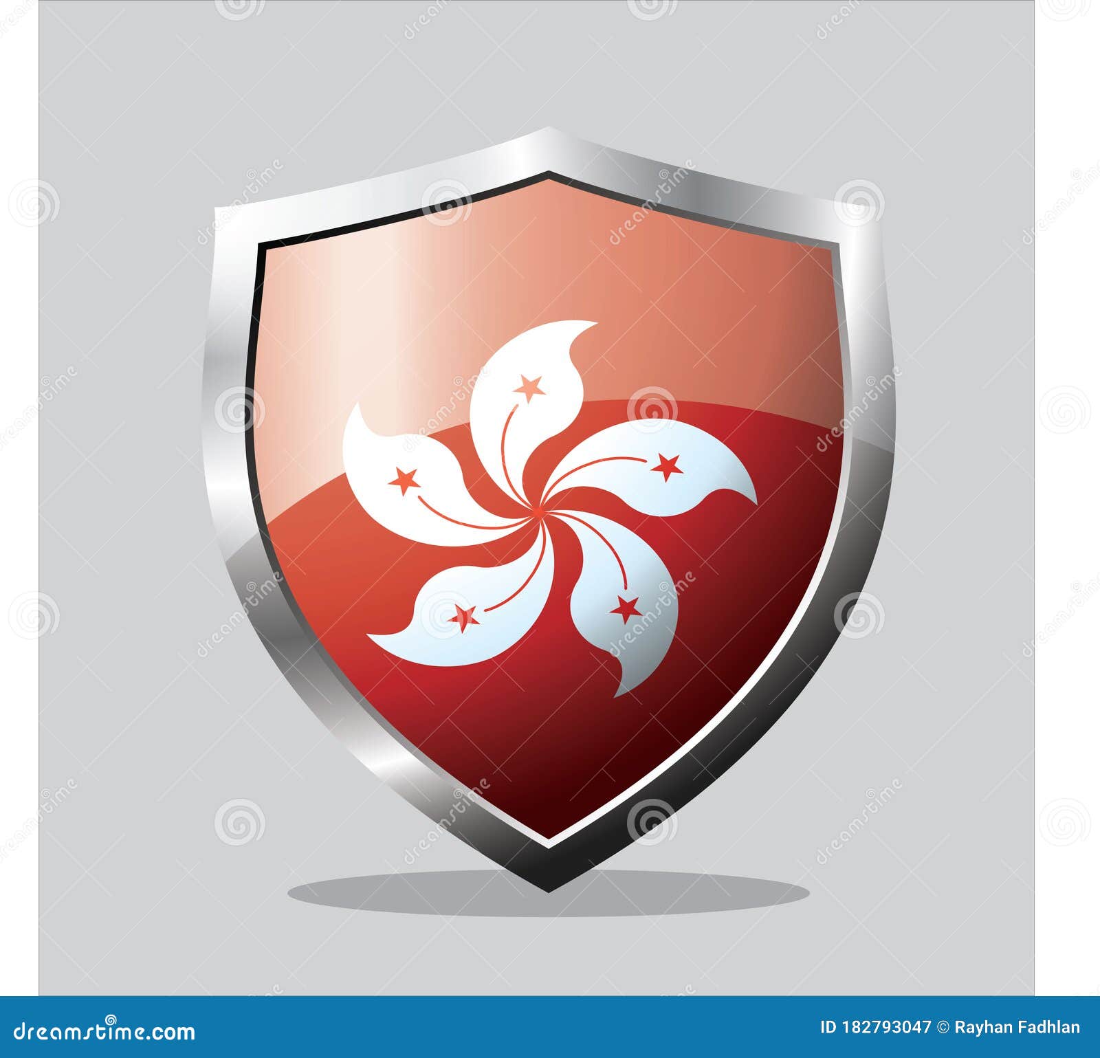 Shield Icon Vector Illustration of Hong Kong Country Flag Stock Vector ...