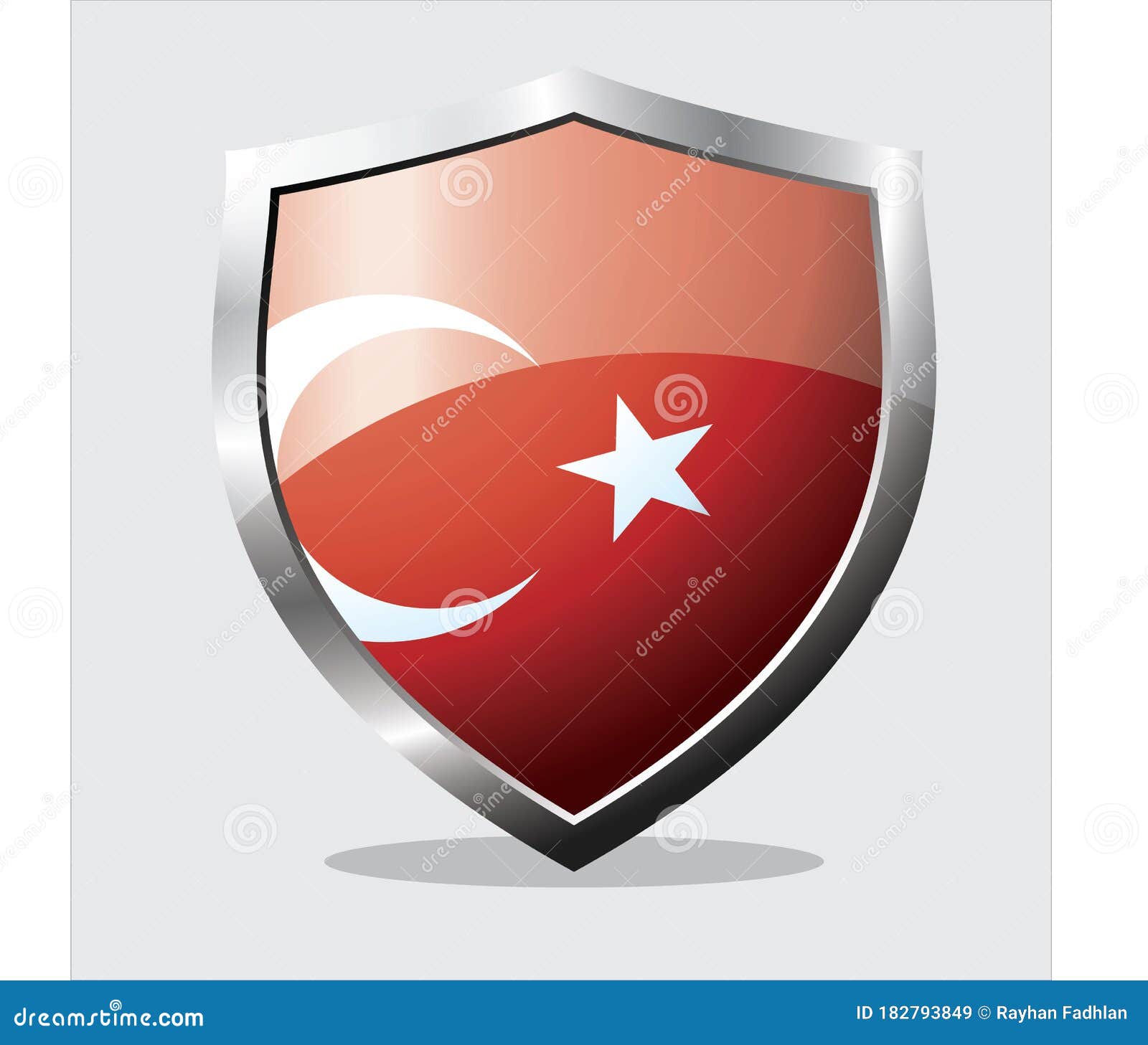 Shield Icon Vector Illustration of Turkish Country Flag Stock Vector ...