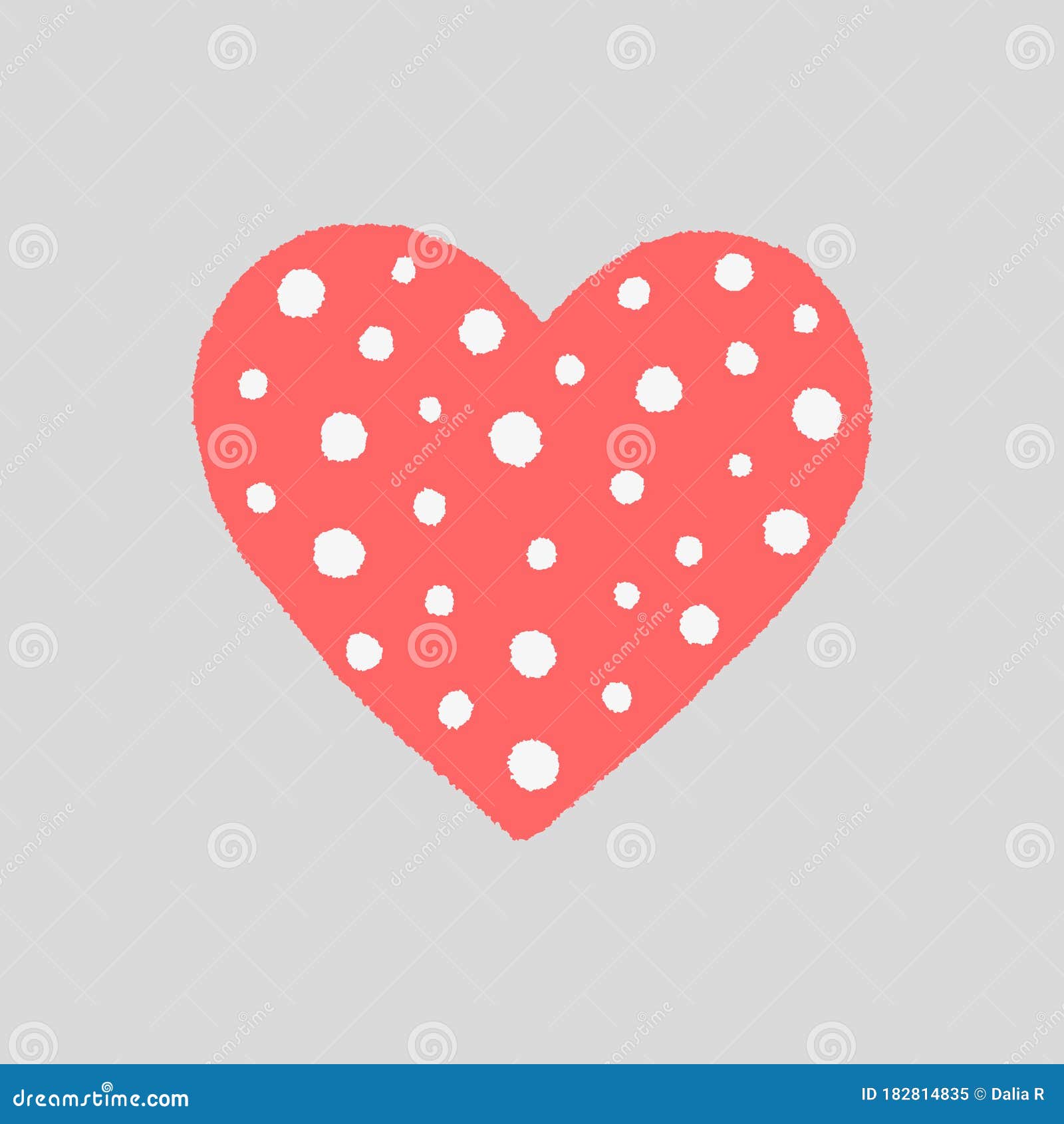 Hand Drawn Heart with Dots. Stock Vector - Illustration of hand, drawn ...