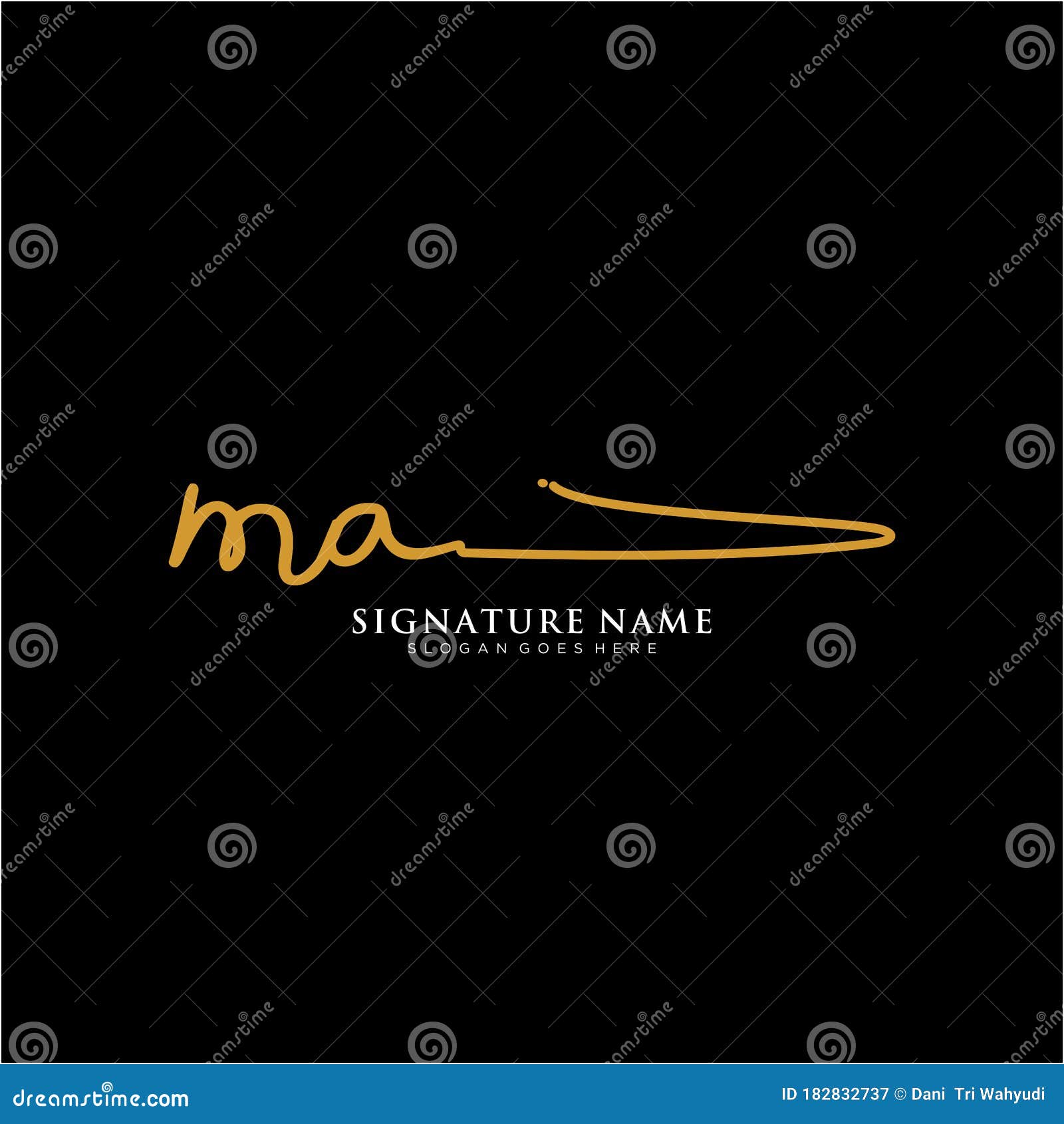 Letter MA Signature Logo Template Vector Stock Vector - Illustration of ...