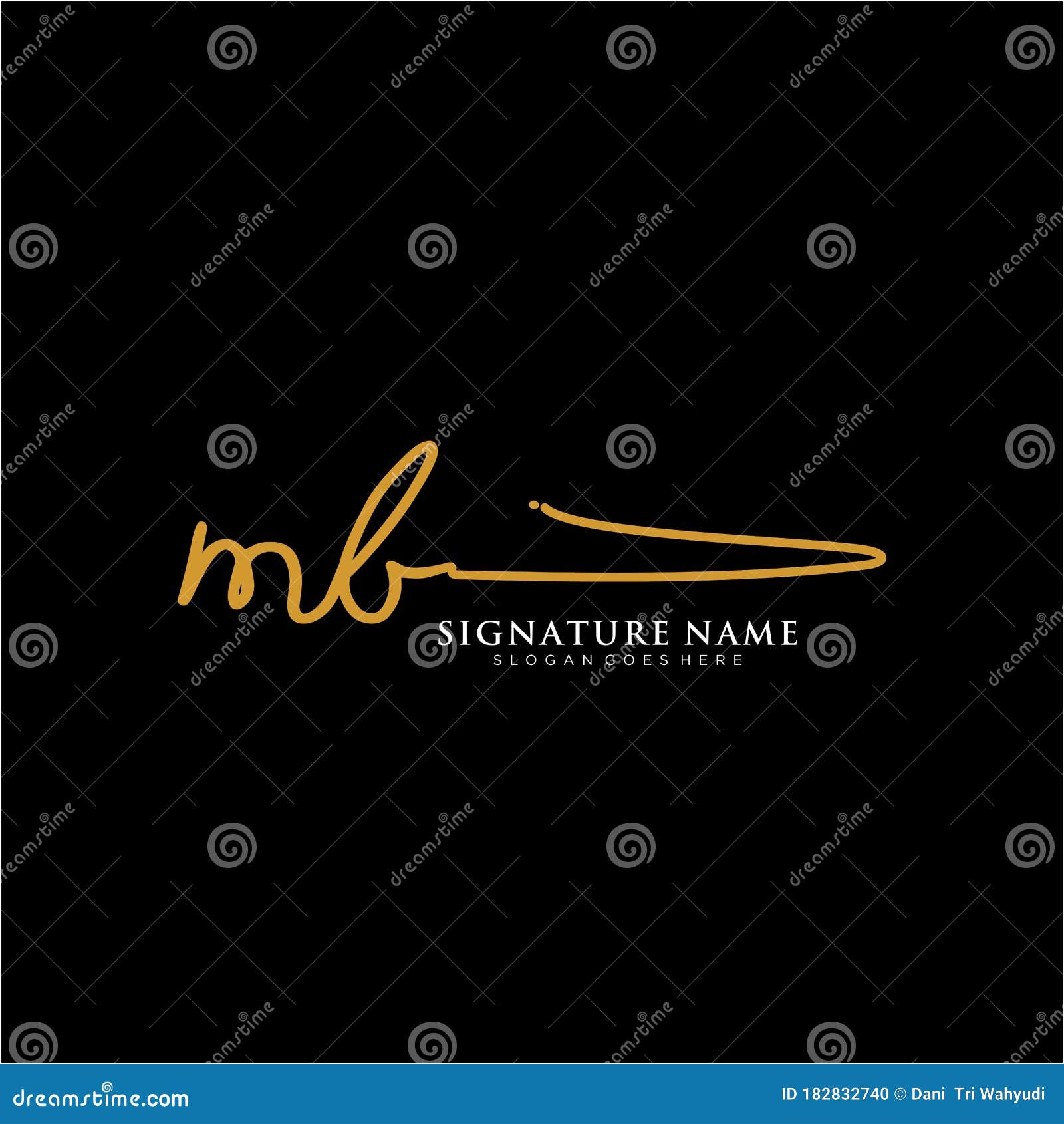 Letter MB Signature Logo Template Vector Stock Vector - Illustration of ...