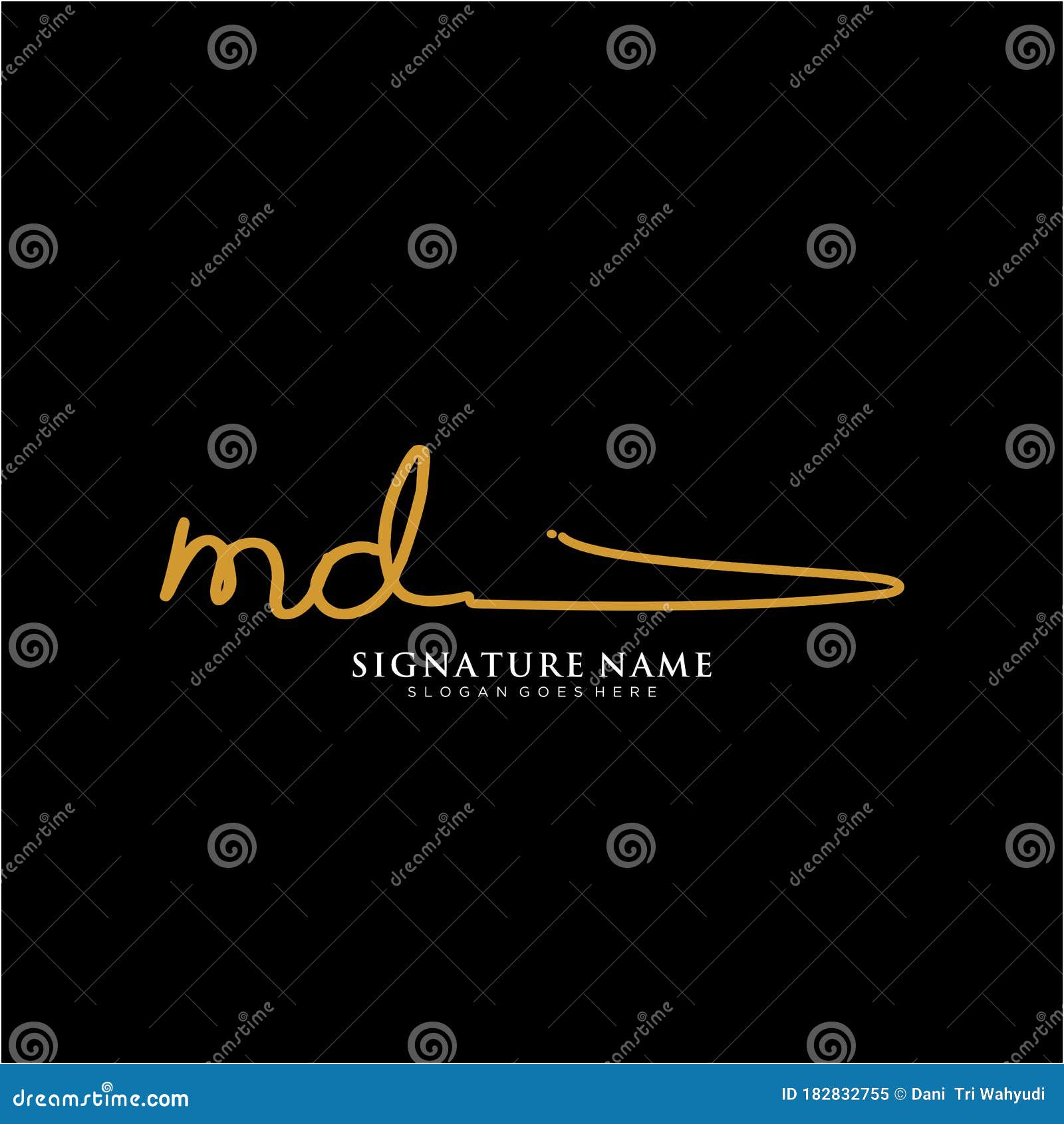 Letter MD Signature Logo Template Vector Stock Vector - Illustration of ...