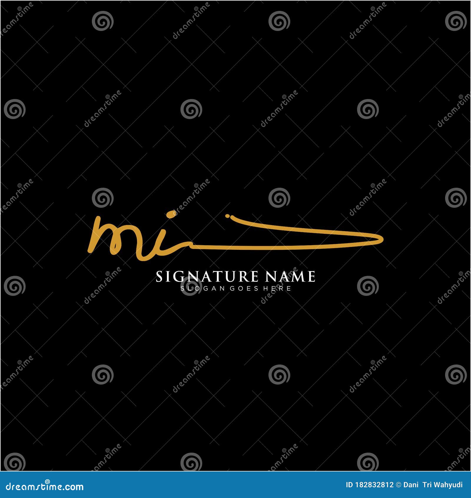 Letter MI Signature Logo Template Vector Stock Vector - Illustration of ...