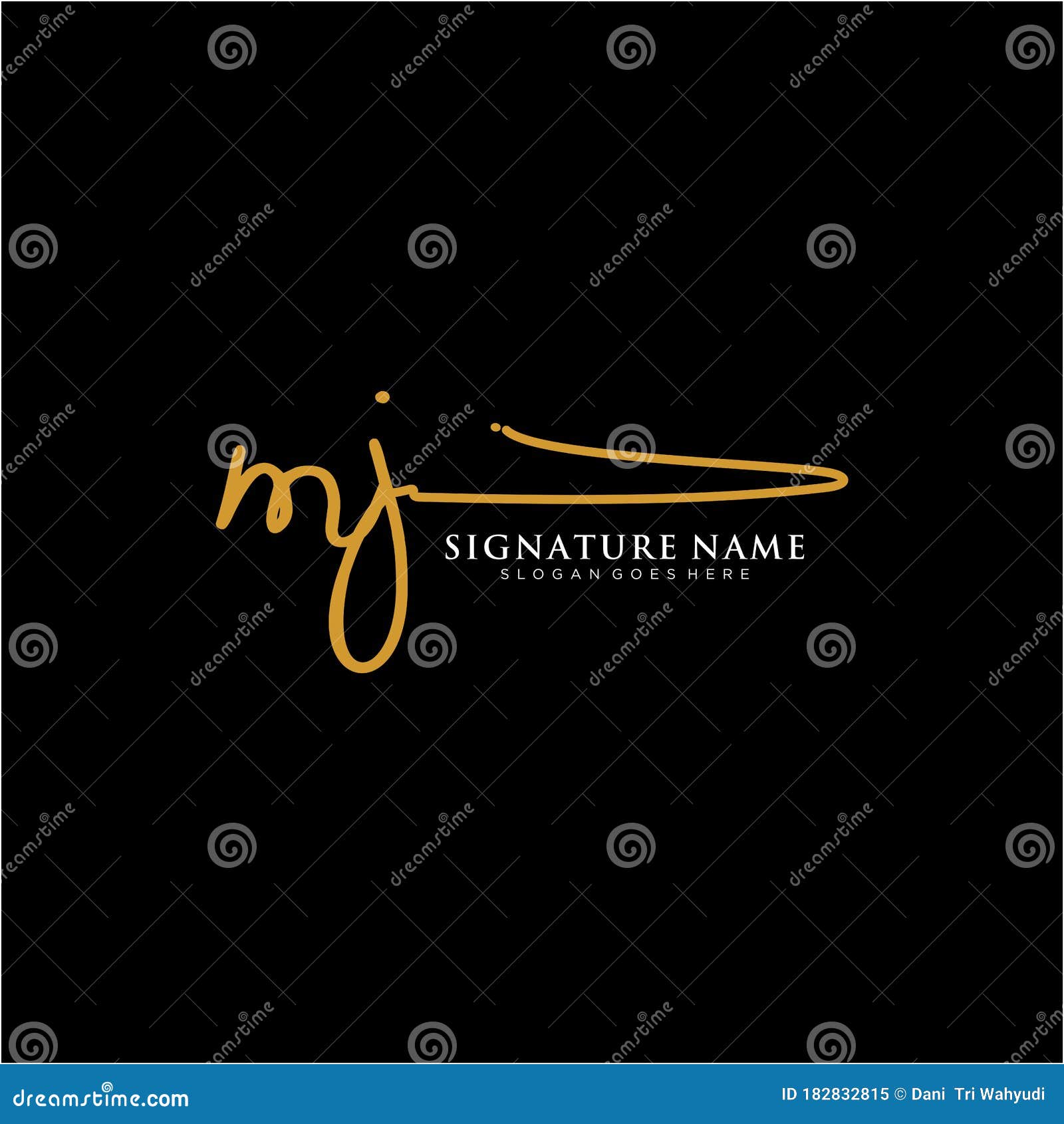 Letter MJ Signature Logo Template Vector Stock Vector - Illustration of ...