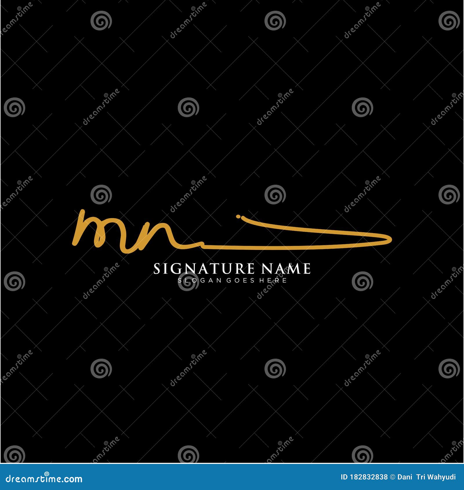 Letter MN Signature Logo Template Vector Stock Vector - Illustration of ...