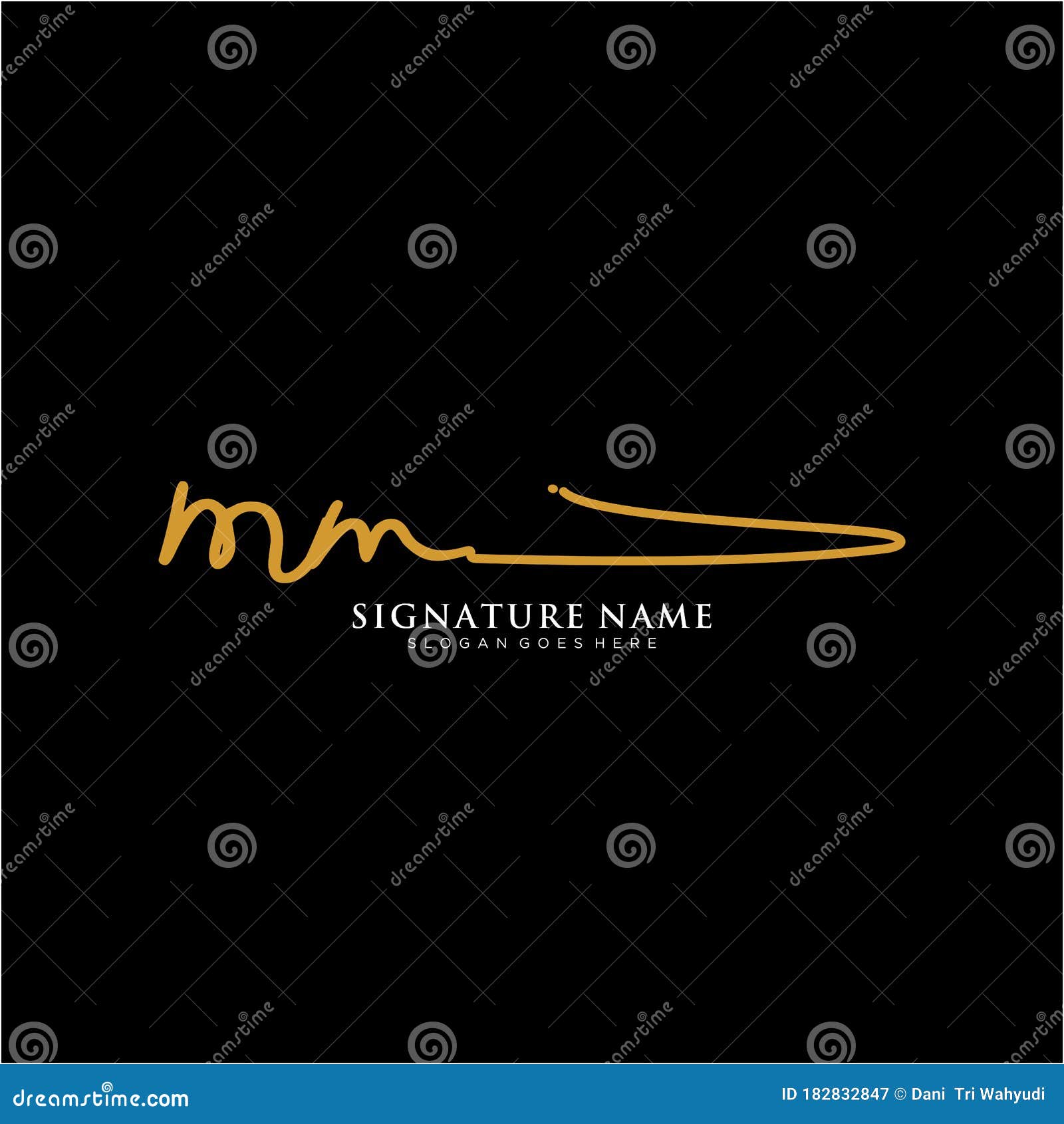 Letter MM Signature Logo Template Vector Stock Vector - Illustration of ...