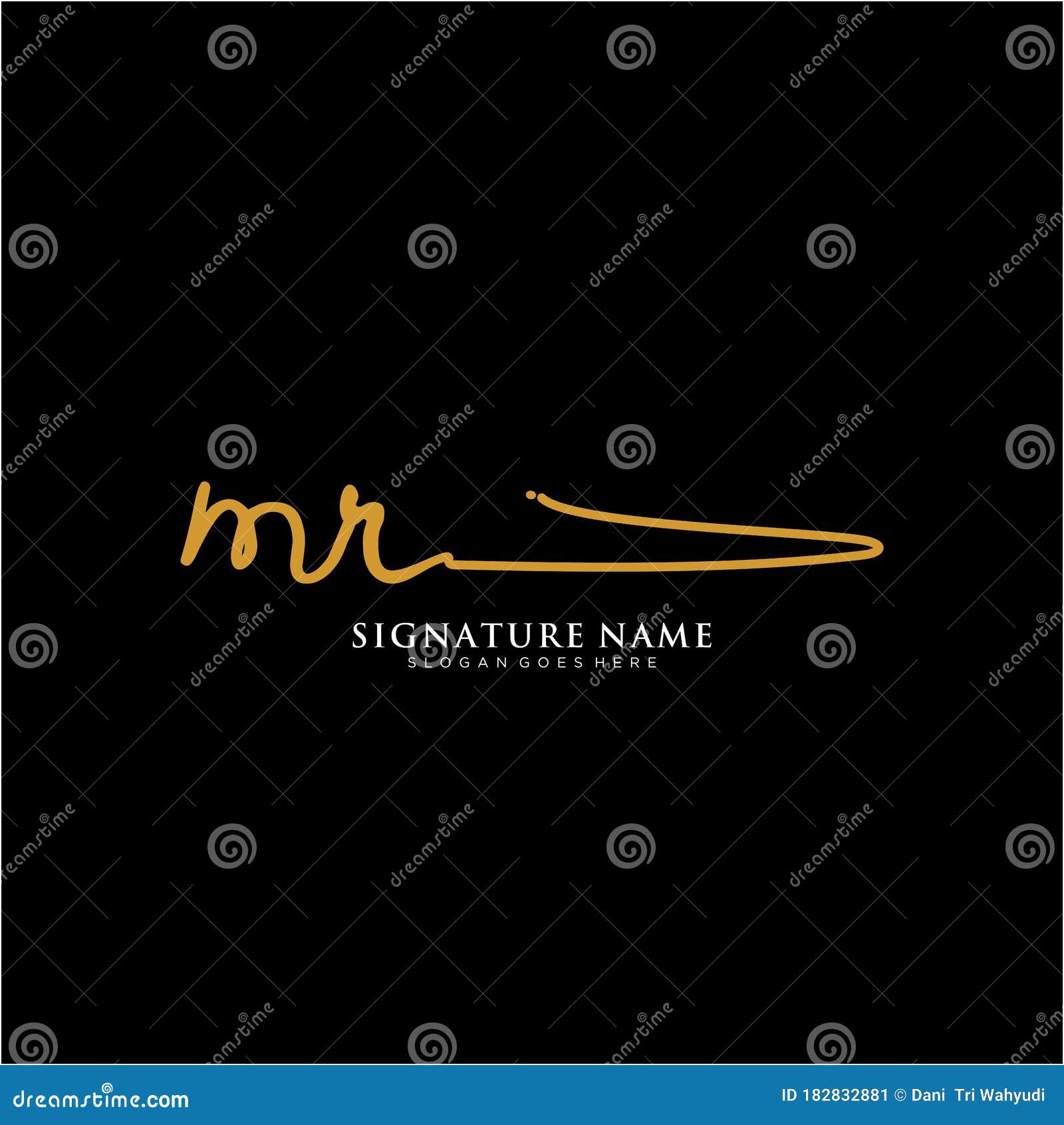 Letter MR Signature Logo Template Vector Stock Vector - Illustration of ...