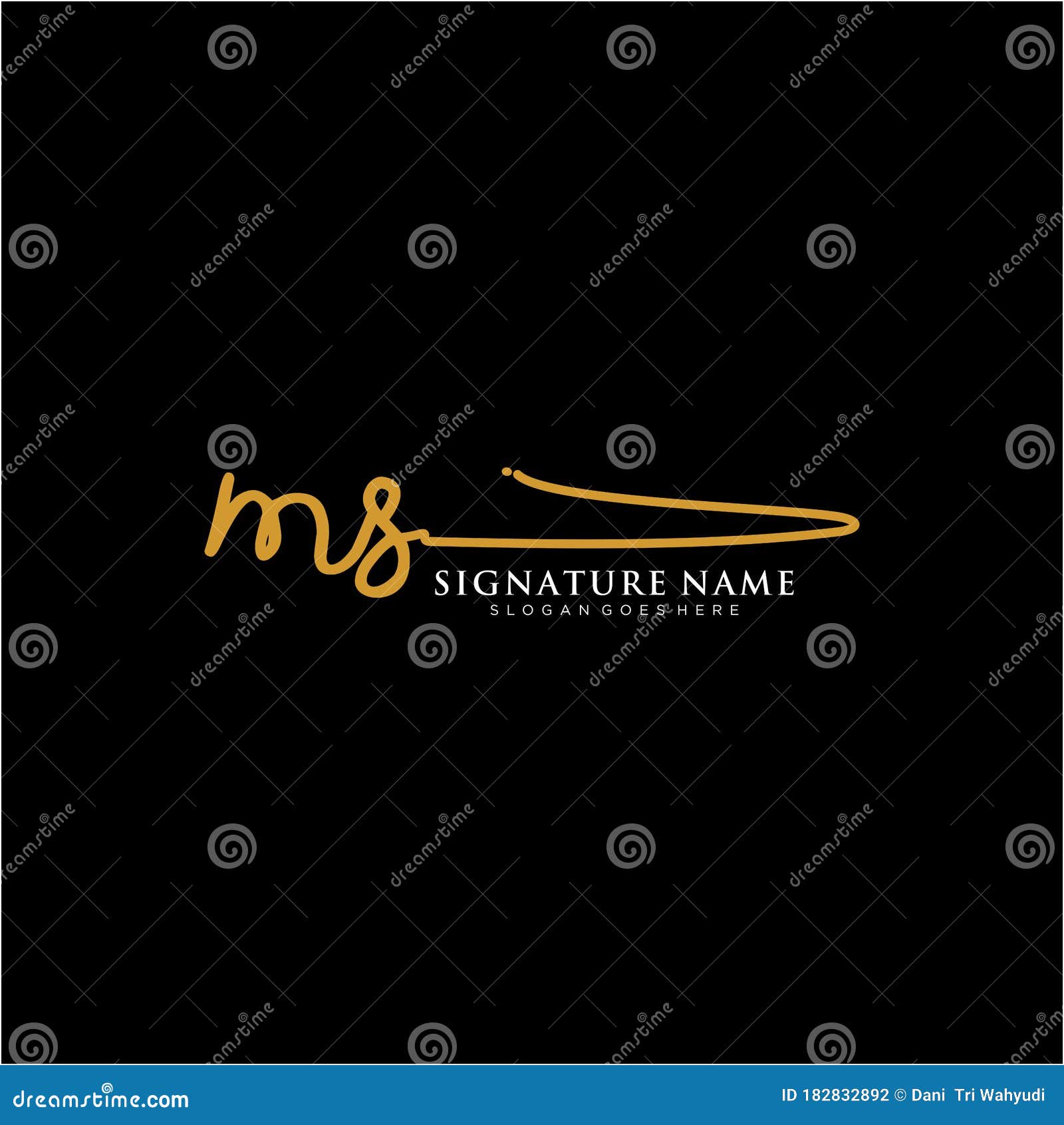 Letter MS Signature Logo Template Vector Stock Vector - Illustration of ...