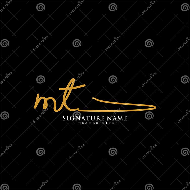 Letter MT Signature Logo Template Vector Stock Vector - Illustration of ...