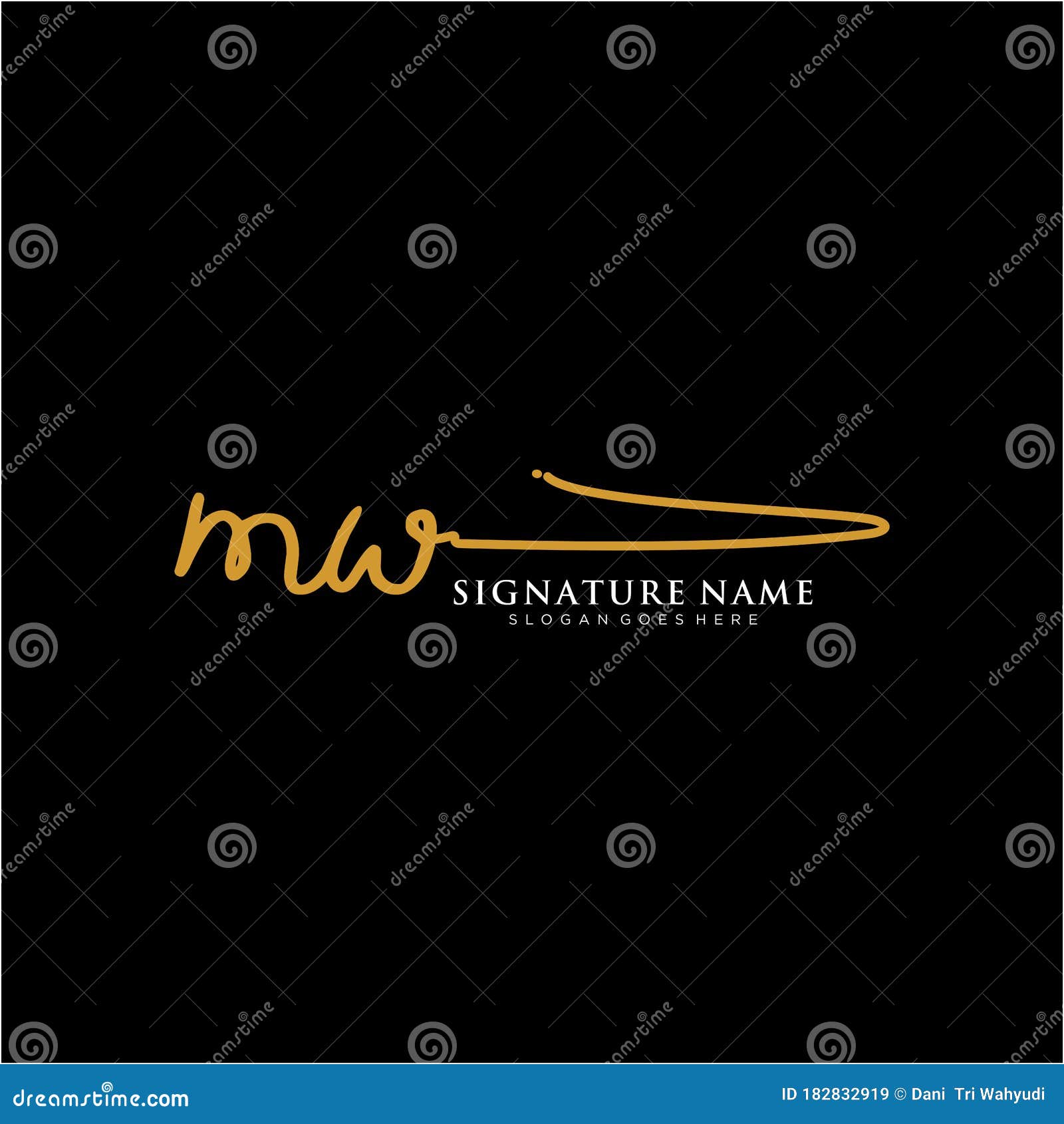Letter MW Signature Logo Template Vector Stock Vector - Illustration of ...