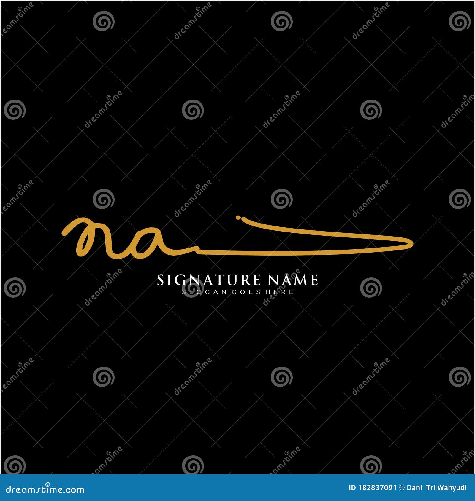 Letter NA Signature Logo Template Vector Stock Vector - Illustration of ...