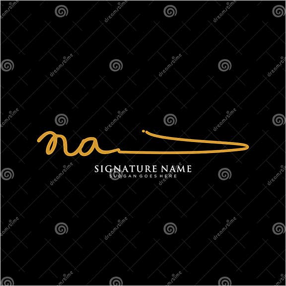 Letter NA Signature Logo Template Vector Stock Vector - Illustration of ...
