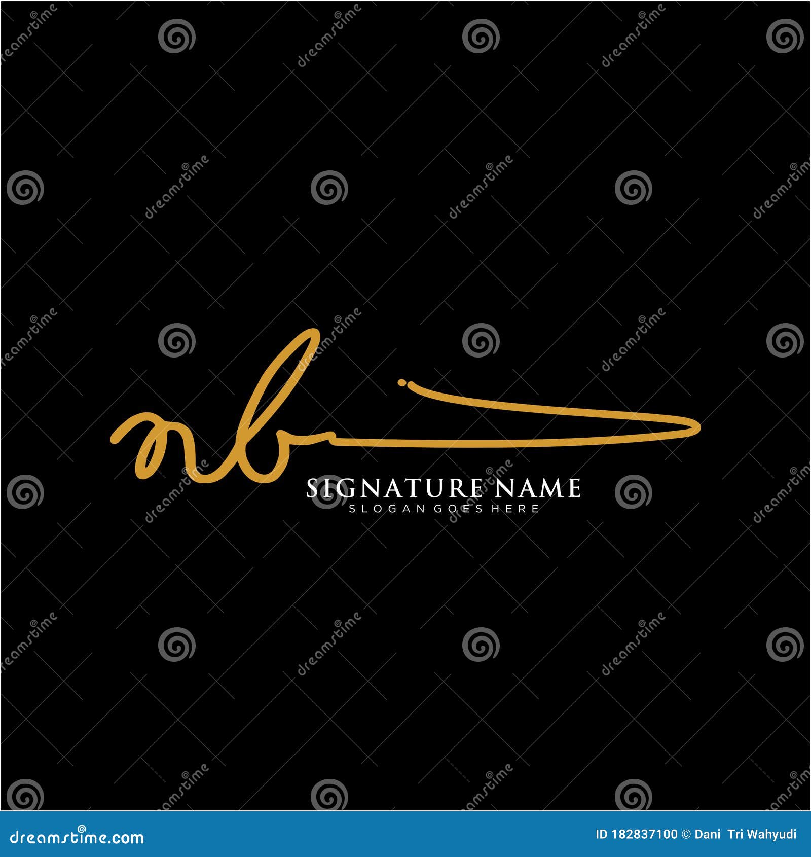Letter NB Signature Logo Template Vector Stock Vector - Illustration of ...