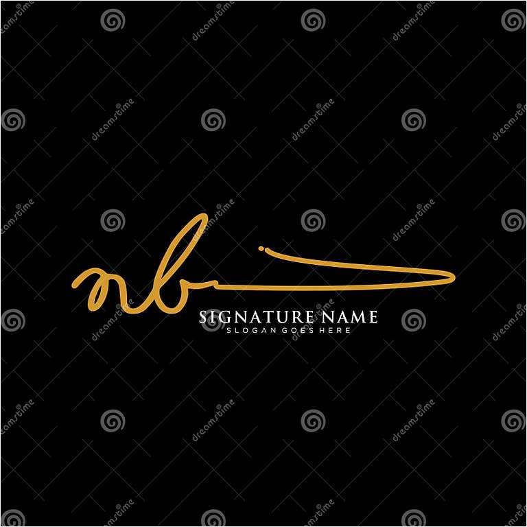 Letter NB Signature Logo Template Vector Stock Vector - Illustration of ...