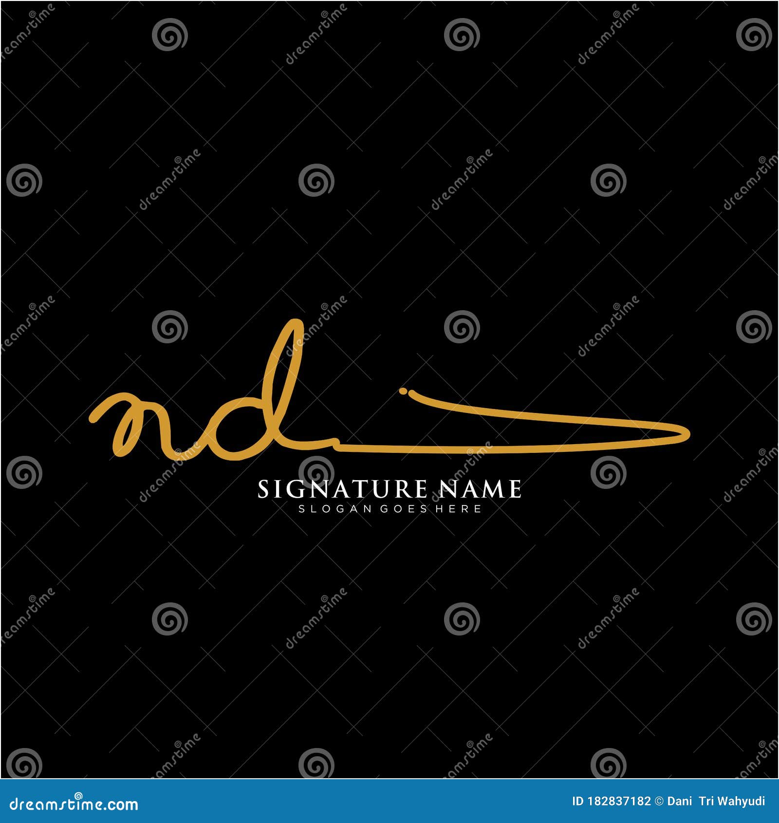 Letter ND Signature Logo Template Vector Stock Vector - Illustration of ...