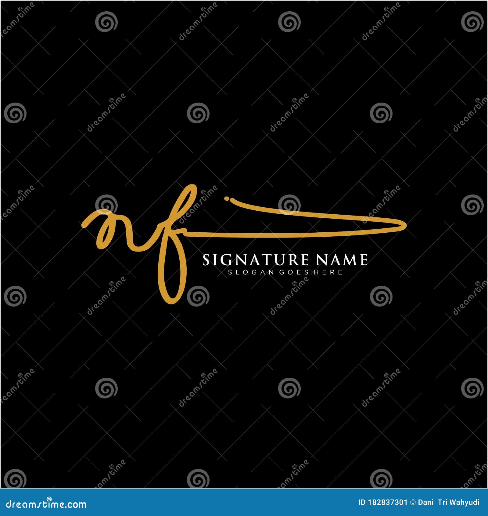 Letter NF Signature Logo Template Vector Stock Vector - Illustration of ...