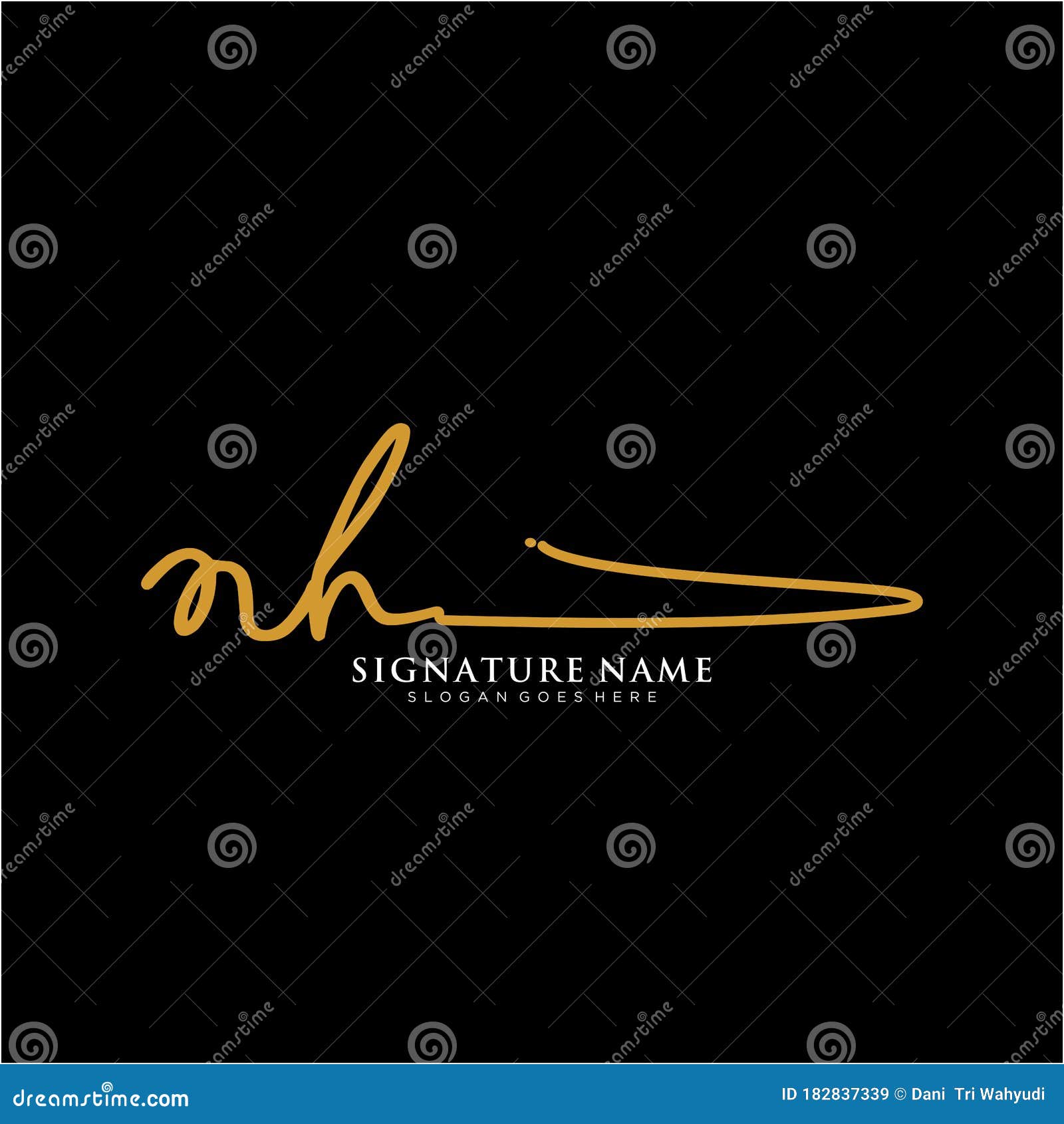 Letter NH Signature Logo Template Vector Stock Vector - Illustration of ...