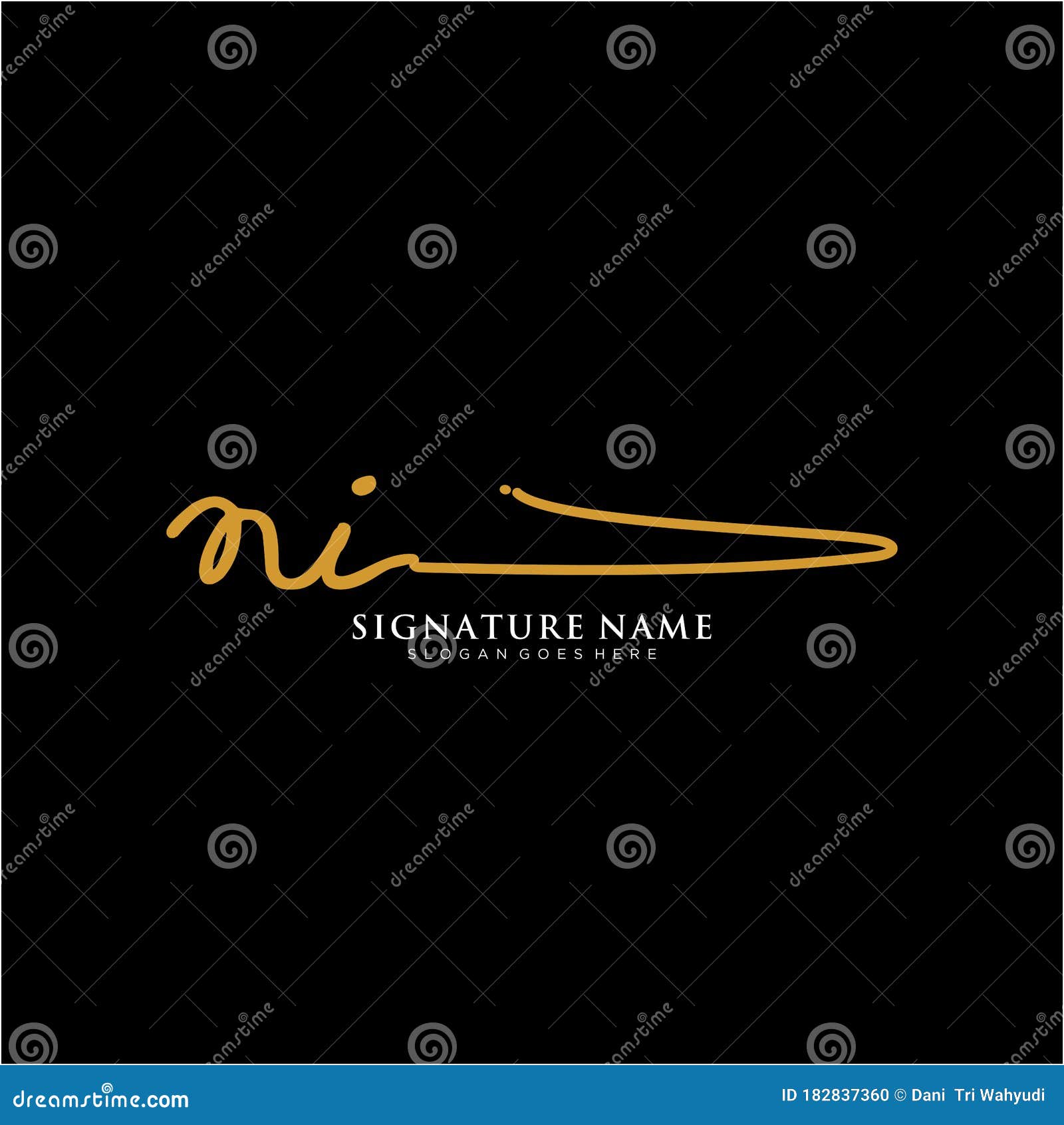 Letter NI Signature Logo Template Vector Stock Vector - Illustration of ...