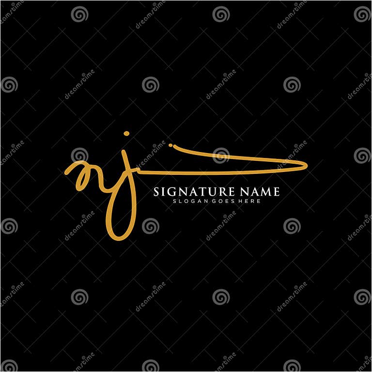 Letter NJ Signature Logo Template Vector Stock Vector - Illustration of ...