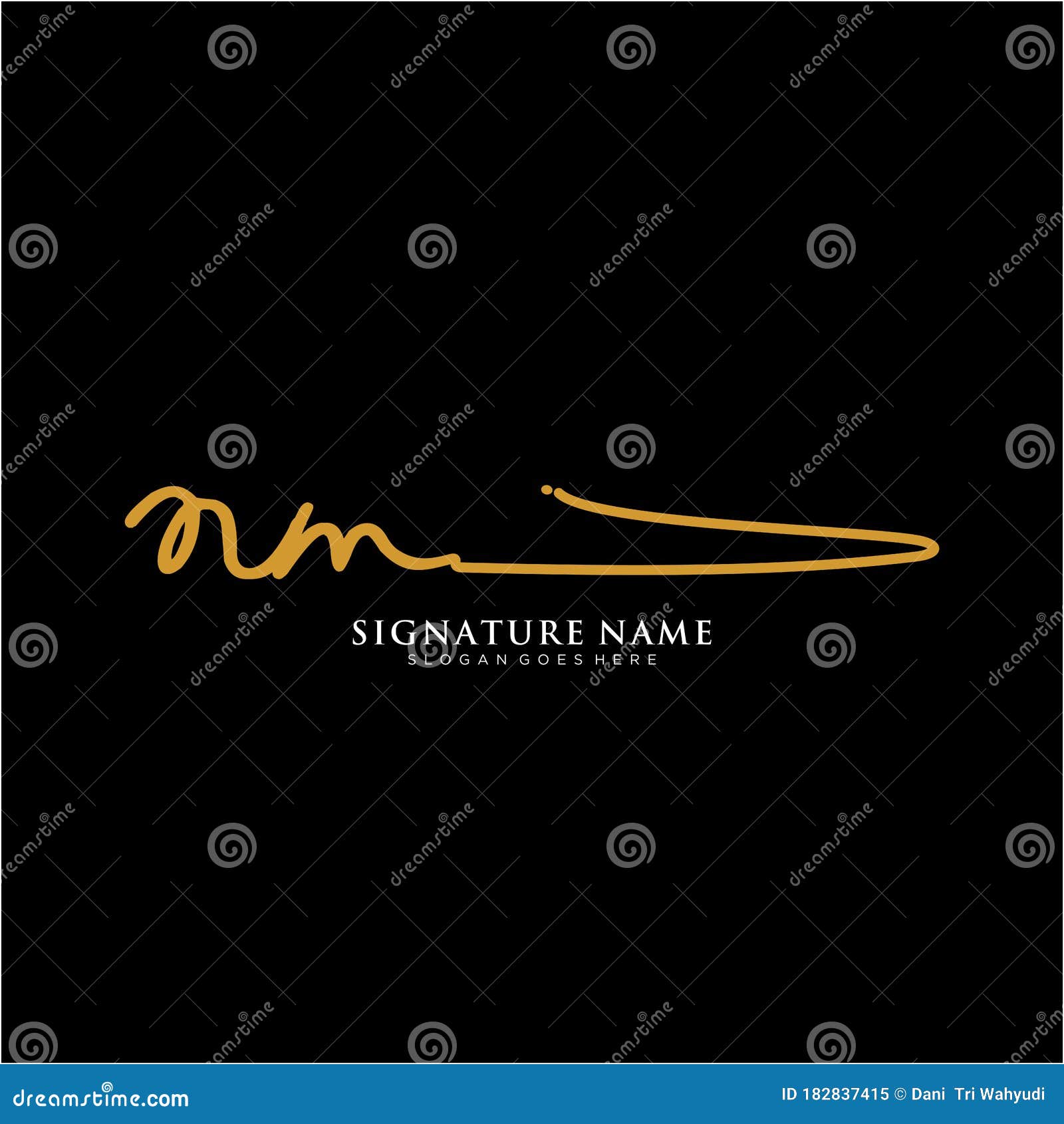 Letter NM Signature Logo Template Vector Stock Vector - Illustration of ...