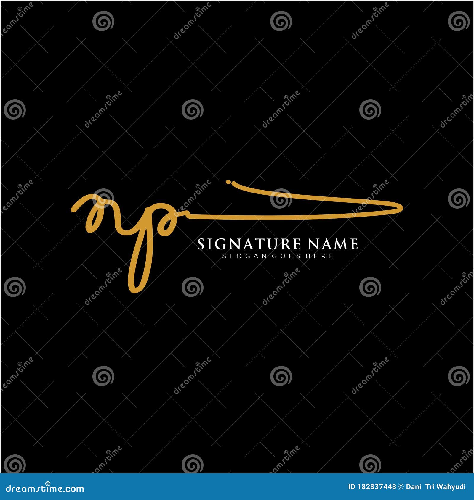 Letter NP Signature Logo Template Vector Stock Vector - Illustration of ...