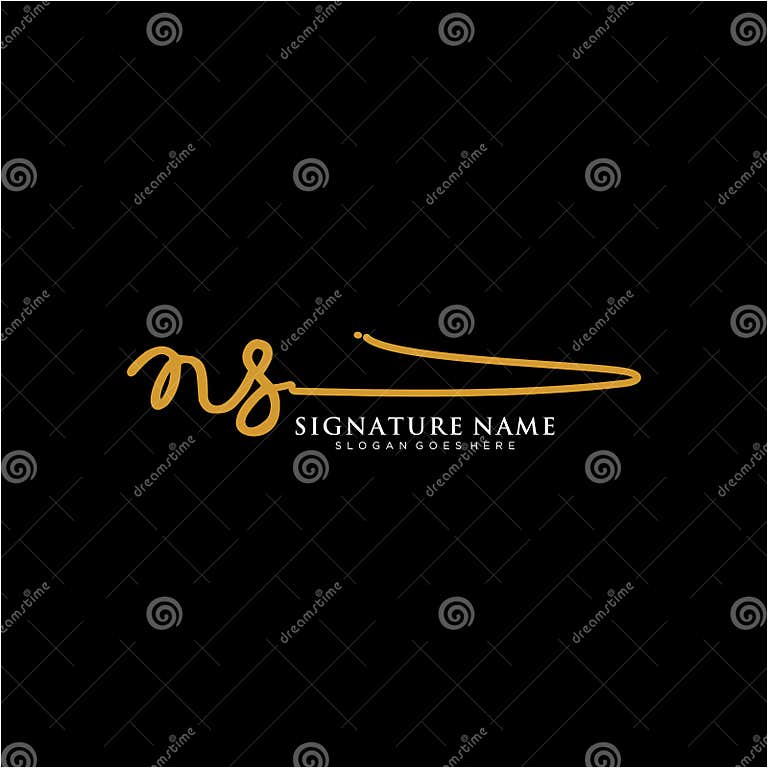 Letter NS Signature Logo Template Vector Stock Vector - Illustration of ...