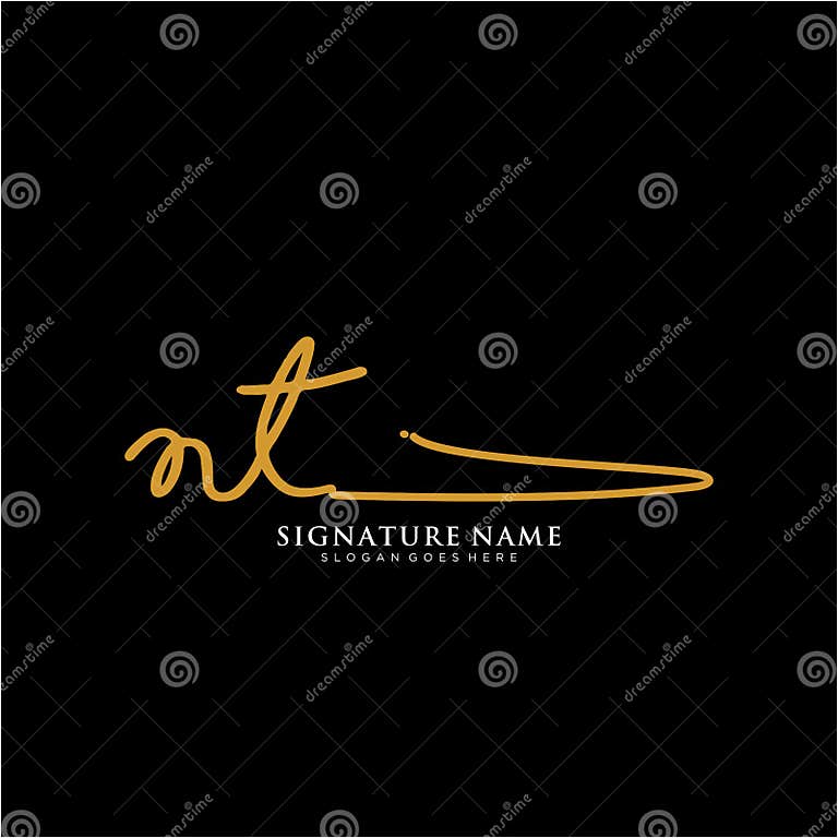 Letter NT Signature Logo Template Vector Stock Vector - Illustration of ...