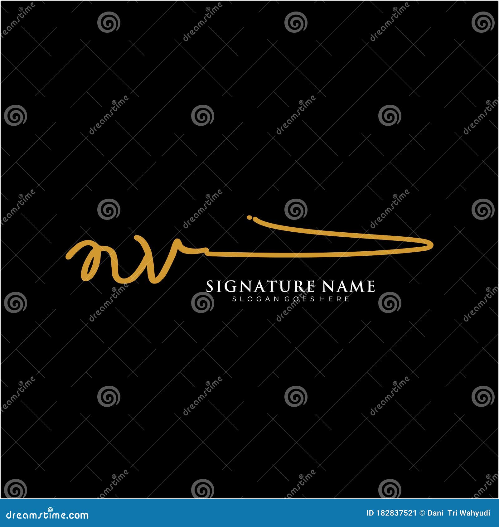 Letter NV Signature Logo Template Vector Stock Vector - Illustration of ...